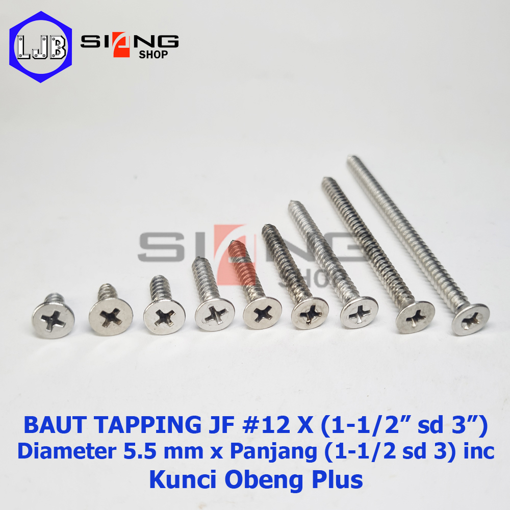 Jual Baut Stainless JF #12 Sekrup Tapping Screw | Shopee Indonesia