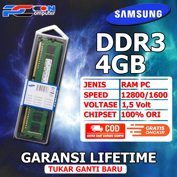 Jual RAM / MEMORY SAMSUNG PC DDR3 4GB 1600MHZ/PC12800 | Shopee Indonesia