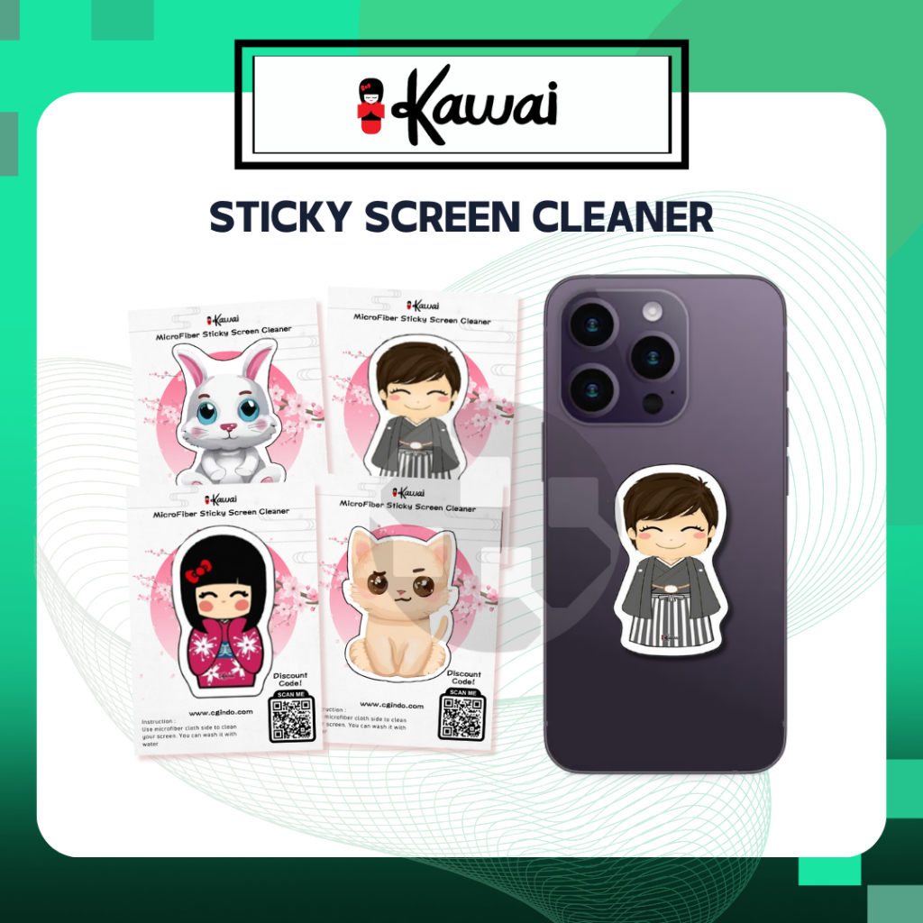Jual iKawai Sticky Screen Cleaner Microfiber Lap Kain LCD Handphone ...