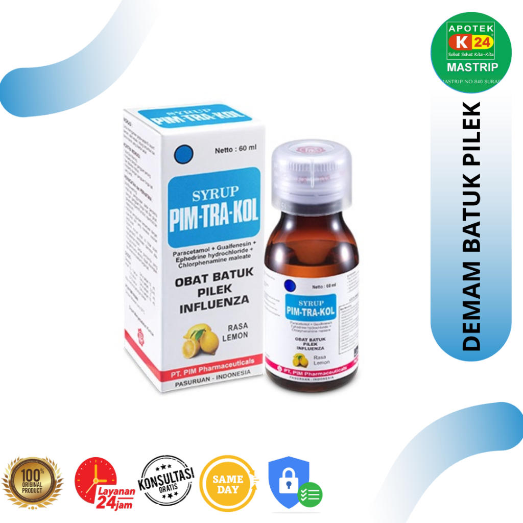 Jual PIMTRAKOL SIRUP DEMAM BATUK PILEK 2 TAHUN KEATAS 60 ML RASA CHERRY ...