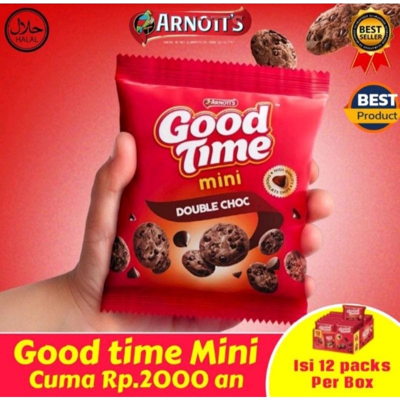 Jual GOOD TIME MINI COOKIES DOUBLE CHOCO BOX - Netto 12 BGKS x 18 GR ...