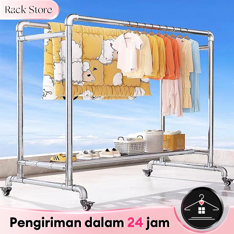 Jual Jemuran Baju Stainless Steel Rak Gantungan Baju Lipat Jemuran ...