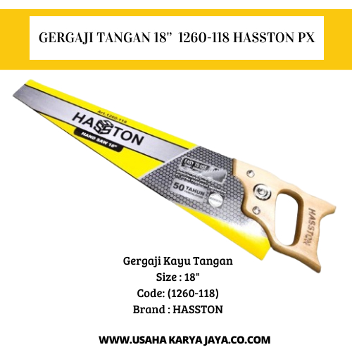 Jual Gergaji Tangan Gagang Kayu 18'' 1260-118 HASSTON Original Gergaji ...