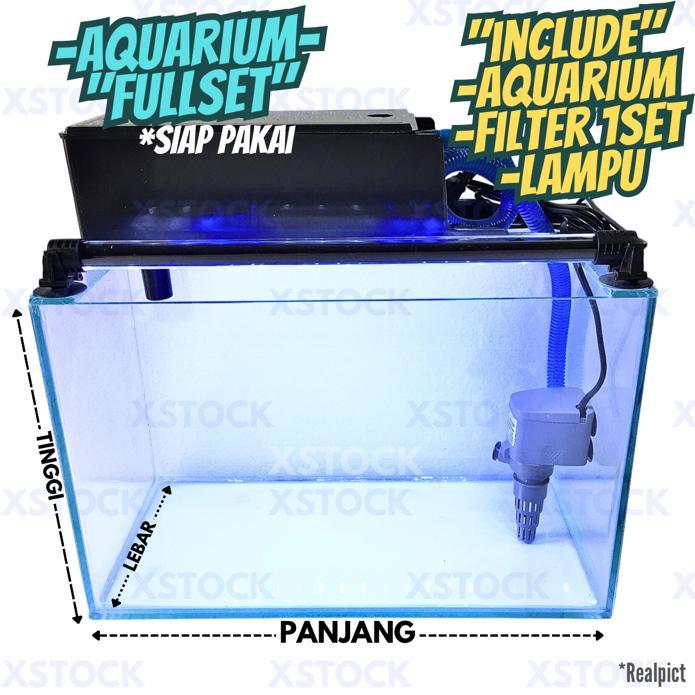 Jual PAKET AQUARIUM KACA FULLSET 60CM 50 40 30CM VIA INSTAN/GOJEK TANK ...