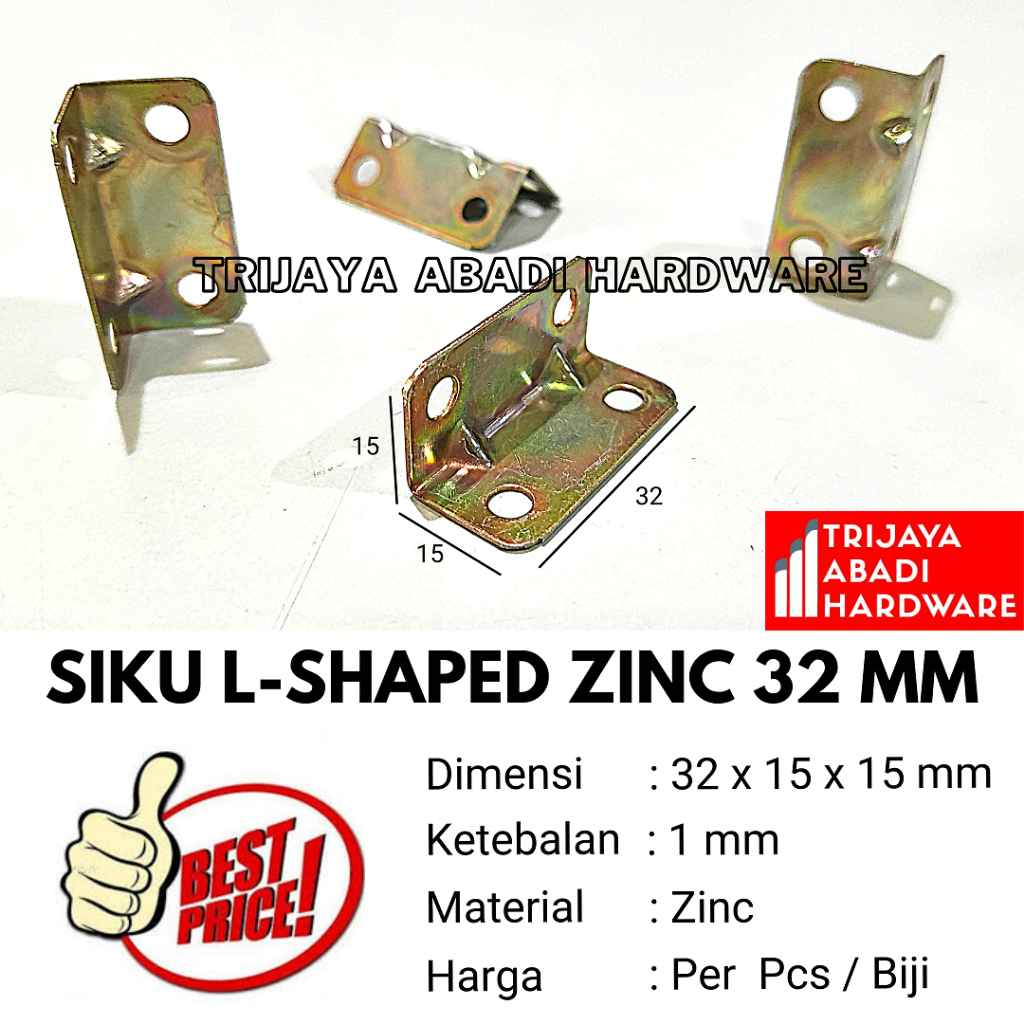 Jual Siku L - Shaped Zinc 32 mm Braket Plat Siku Mini Fastener Joint ...