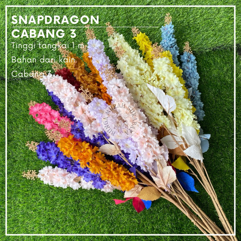 Jual BUNGA SNAPDRAGON CABANG 3/BUNGA TANGKAI PANJANG/BUNGA ARTIFICIAL ...