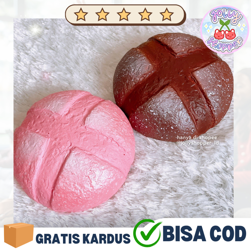 Jual [D1] Snowy Cross Bun Butter Bread Roti Squishy Slow&Soft / BNIP ...