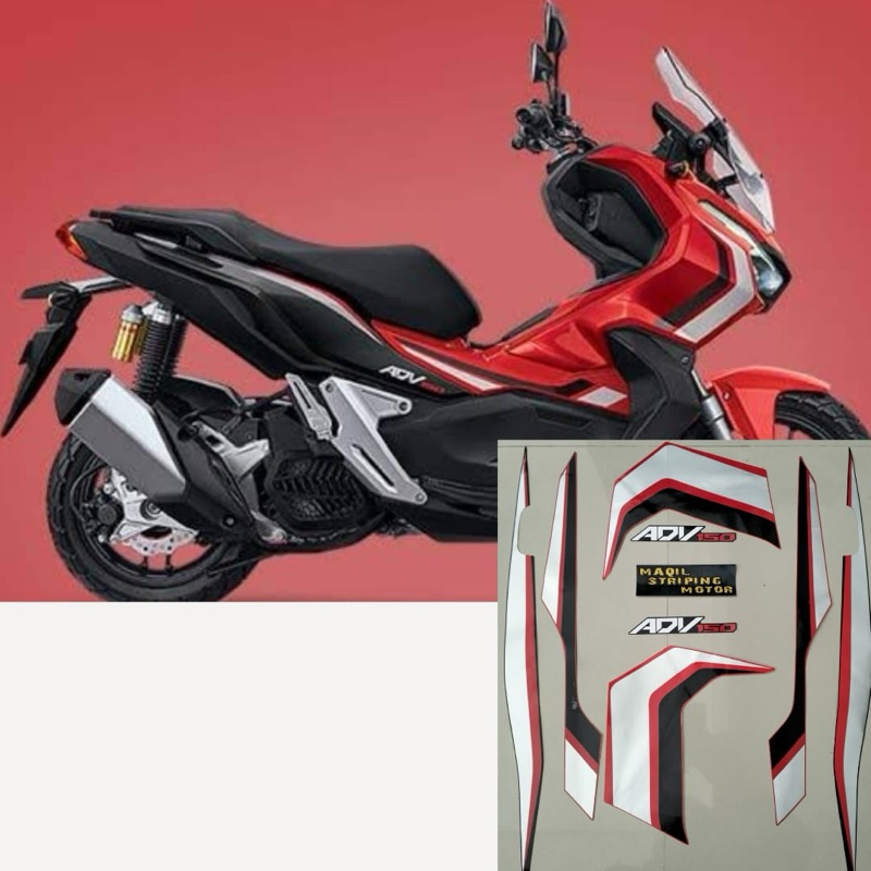 Jual striping original Honda ADV 150 tahun 2020 warna merah dan putih ...
