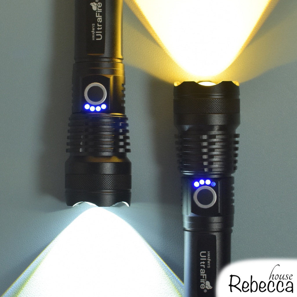 Jual Senter LED XHP 50 ultrafire baterai charge ulang 18650 / 26650 ...