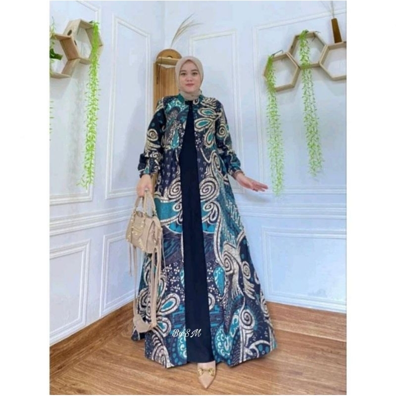 Jual Gamis Batik Mix Moscrepe premium Wanita Busui Terbaru Gamis Batik ...