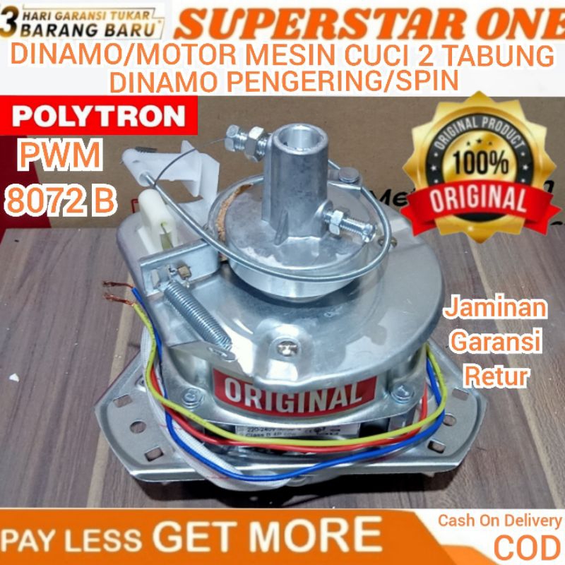 Jual Dinamo polytron PWM-8072 B mesin cuci 2 Tabung Dinamo pengering ...