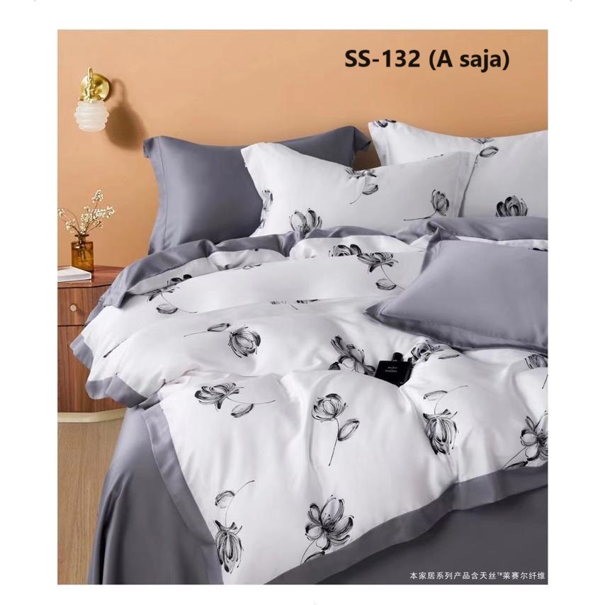 Jual sprei bambu organik / sutra organik 60s kode SS-132 motif bunga ...
