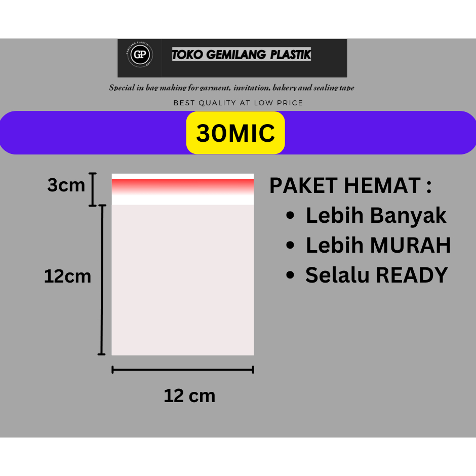 Jual (100Pak) Plastik OPP TEBAL 12x12 / Plastik Roti / Plastik kemasan ...
