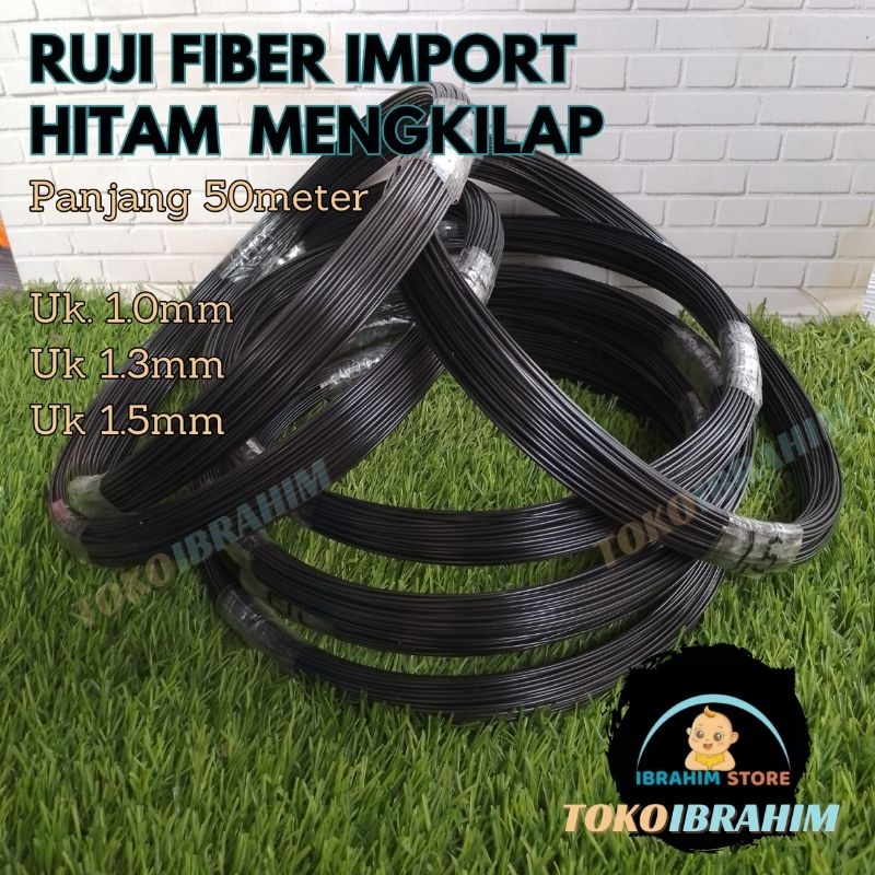 Jual Ruji Fiber sangkar Jeruji fiber import Hitam glossy 1,0mm 13mm 1 ...