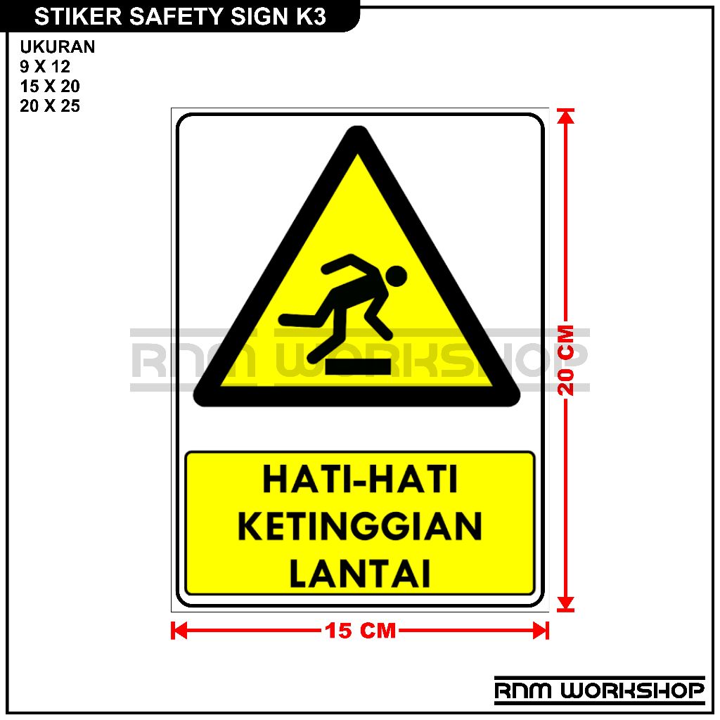 Jual STIKER SAFETY SIGN RAMBU K3 HATI - HATI KETINGGIAN LANTAI | Shopee ...