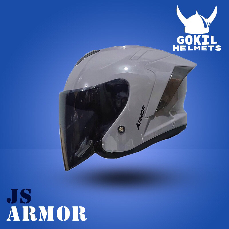 Jual Helm JS ARMOR Half Face Solid TERBARU Kaca Smoke SNI | Shopee ...