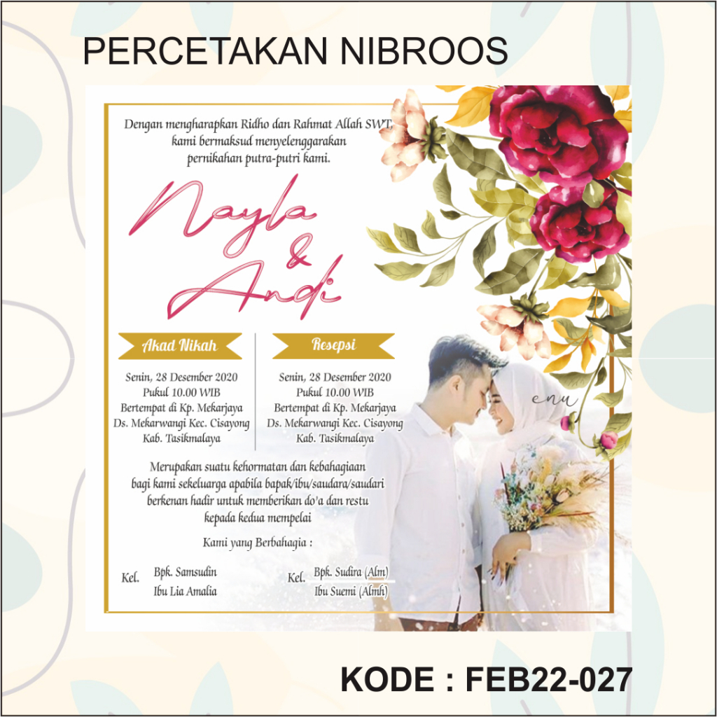 Jual UNDANGAN SOROGAN, UNDANGAN PUNJUNGAN, UNDANGAN BESEK, UNDANGAN ...