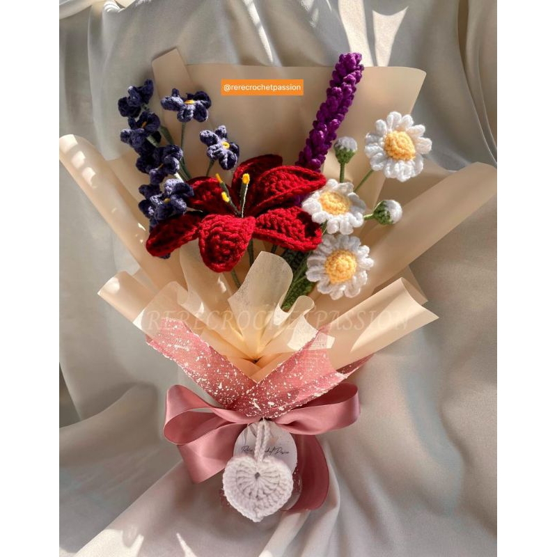 Jual buket bunga tulip | crochet bouquet tulip | buket bunga tulip ...