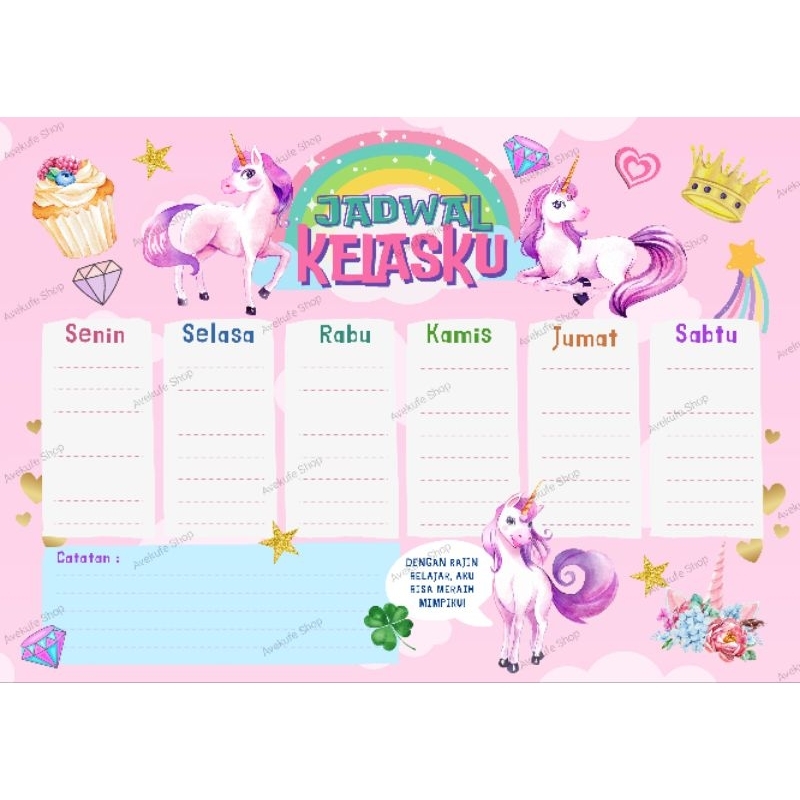 Jual Mini poster jadwal pelajaran sekolah A4 murah | Shopee Indonesia