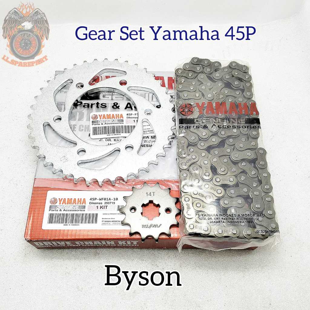Jual GEAR SET + RANTAI YAMAHA 45P BYSON ASLI ORIGINAL GIGI TARIK GERSET ...