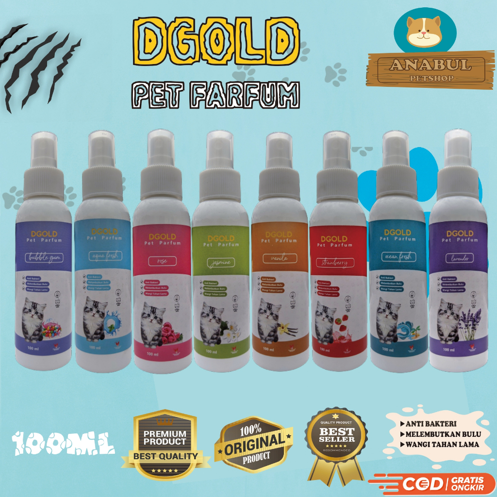 Jual PARFUM KUCING HEWAN PREMIUM 100ML - DGOLD PARFUM ANABUL KUCING ANJING AROMA FRESH ANTI ...