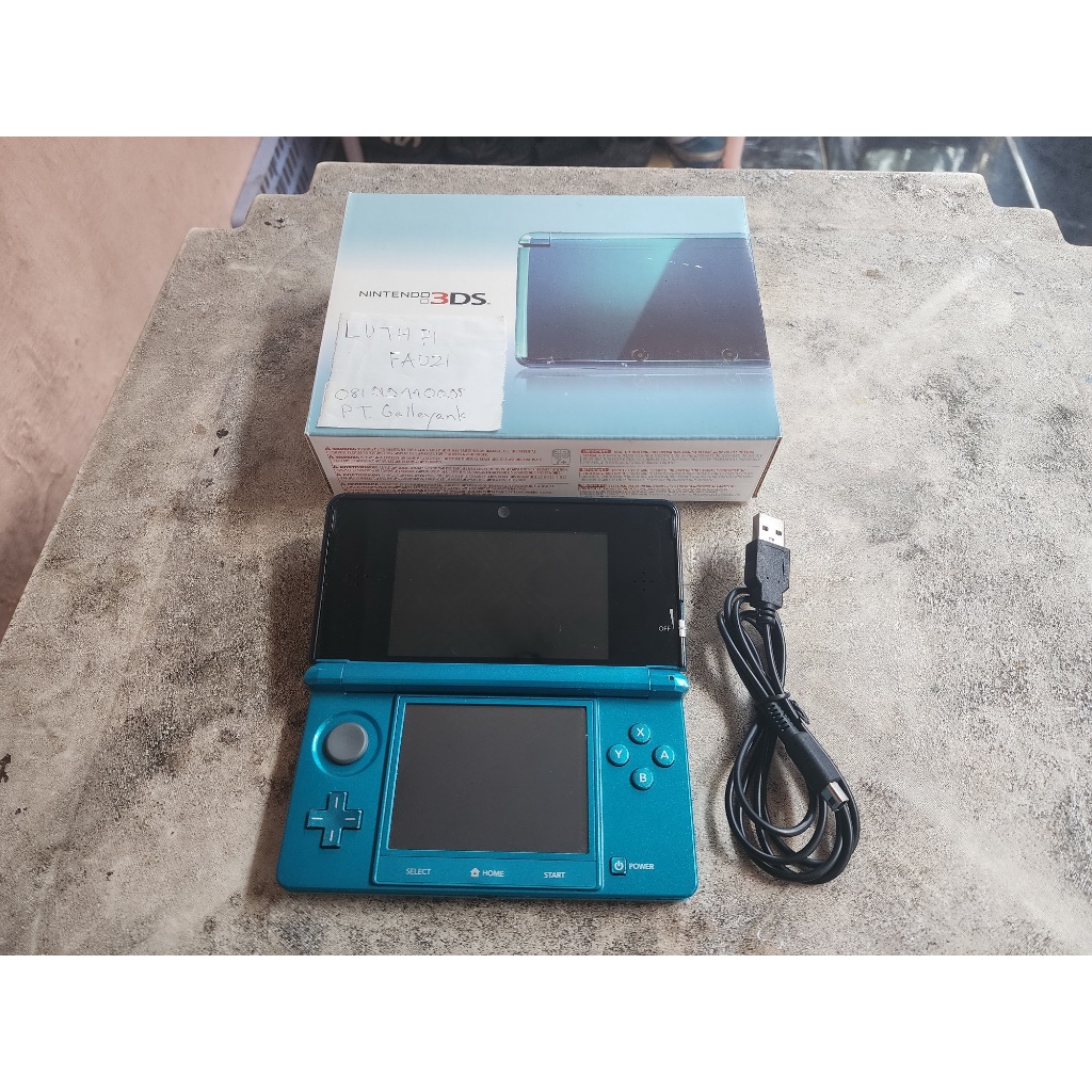Jual Nintendo 3DS not XL Aqua Blue CFW Luma 32GB Fullset 10 | Shopee ...