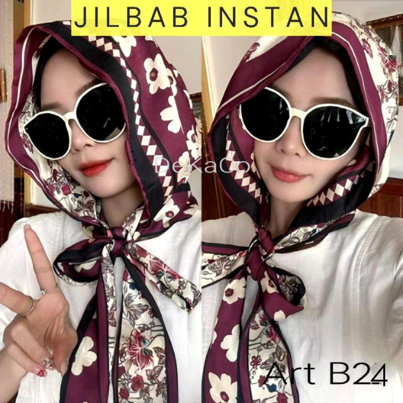 Jual Hijab Instan Satin / Kerudung /Jilbab Satin Lembut Turban Instan ...