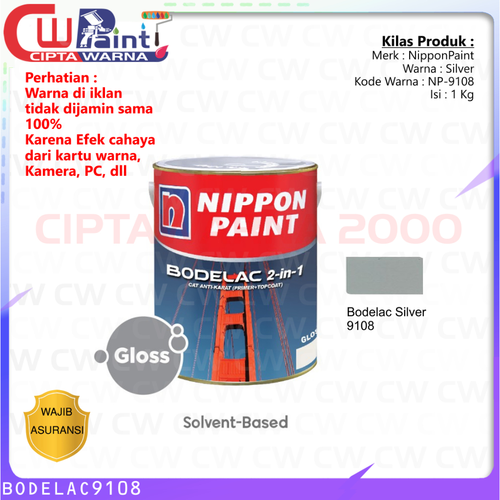 Jual Nippon Paint Bodelac 2 In1 Cat Kayu Besi Anti-Karat Silver 9108 1 Kg | Shopee Indonesia