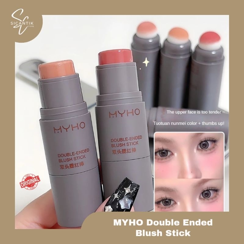 Jual MYHO BLUSH ON DOUBLE HEAD SPONGE BLUSH MOISTURIZE LASTING NATURE ...