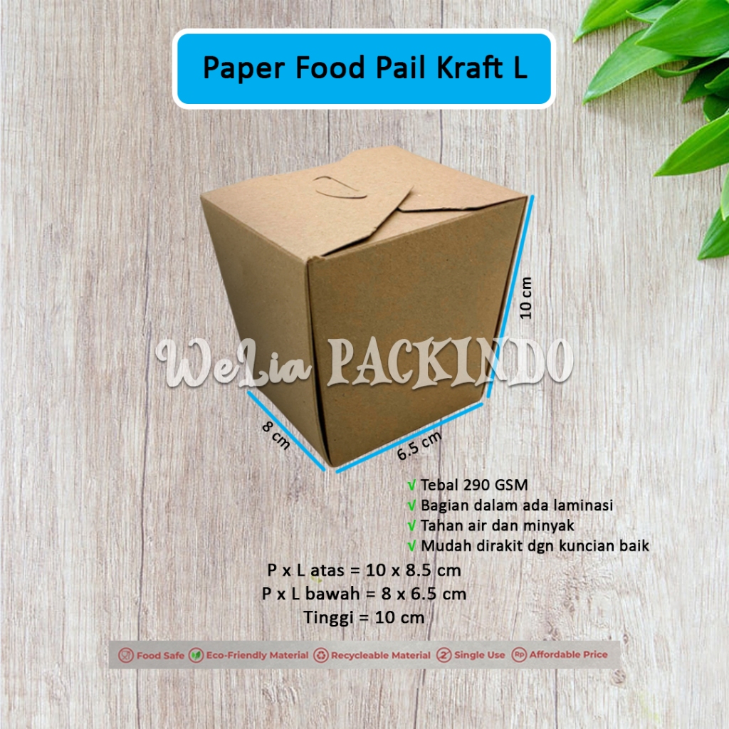 Jual Paper Food Pail Kraft M L / Rice Box / Dus Box Kotak Makanan ...
