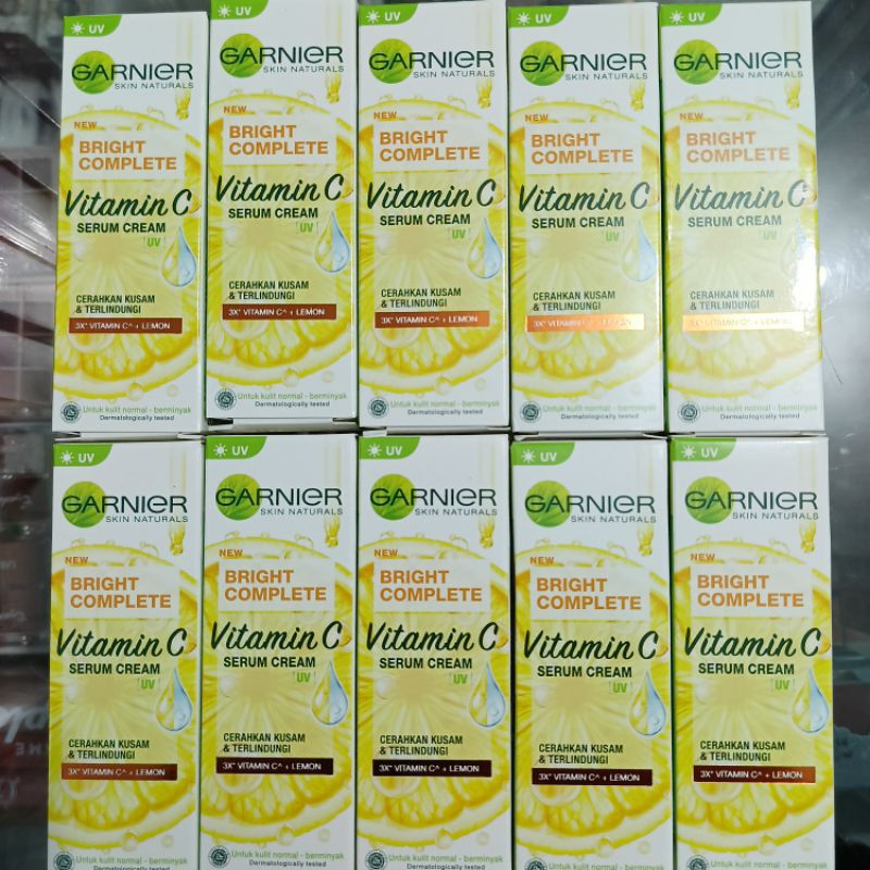 Jual Garnier Bright Complete Vitamin C Serum Cream UV- 20ml | Shopee Indonesia