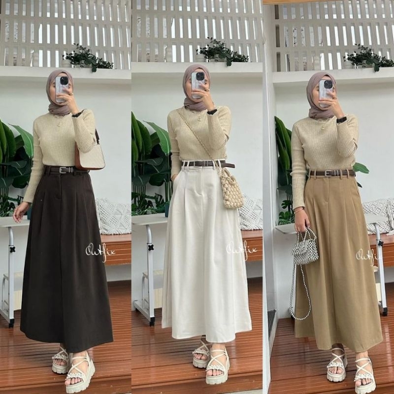 Jual ELBANI SUEDE SKIRT by Outfix / Rok Wanita Terbaru / Rok Panjang ...