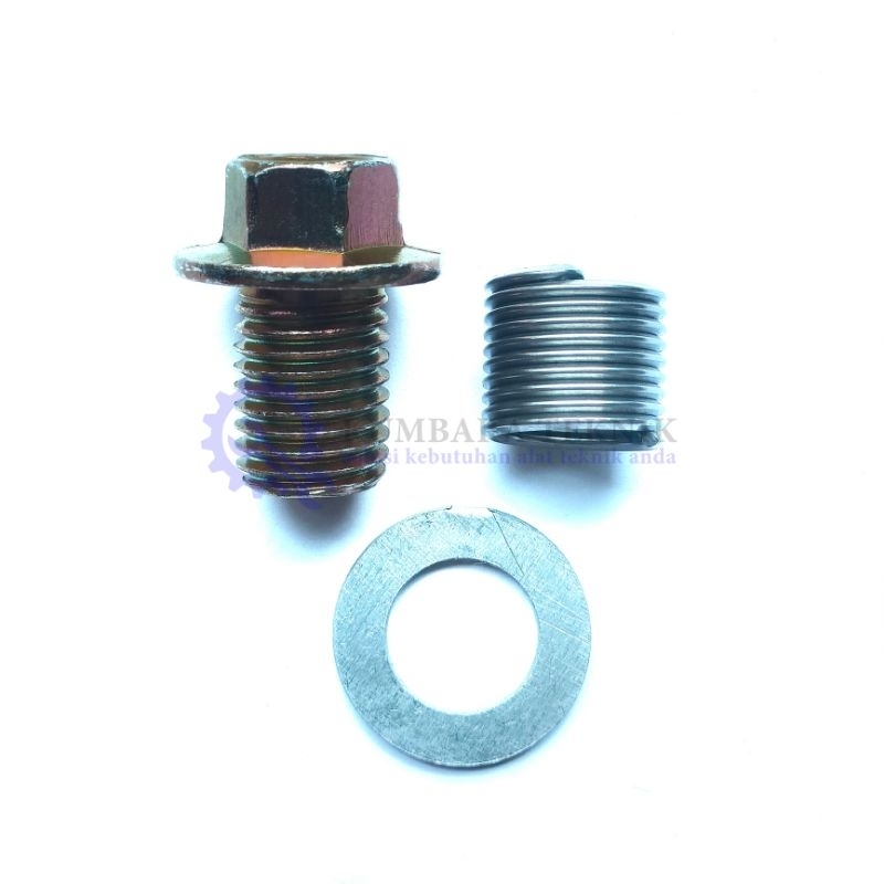 Jual BAUT 17 TUTUP OLI STD SET RECOIL HELICOIL M12 STAINLESS STEEL ...
