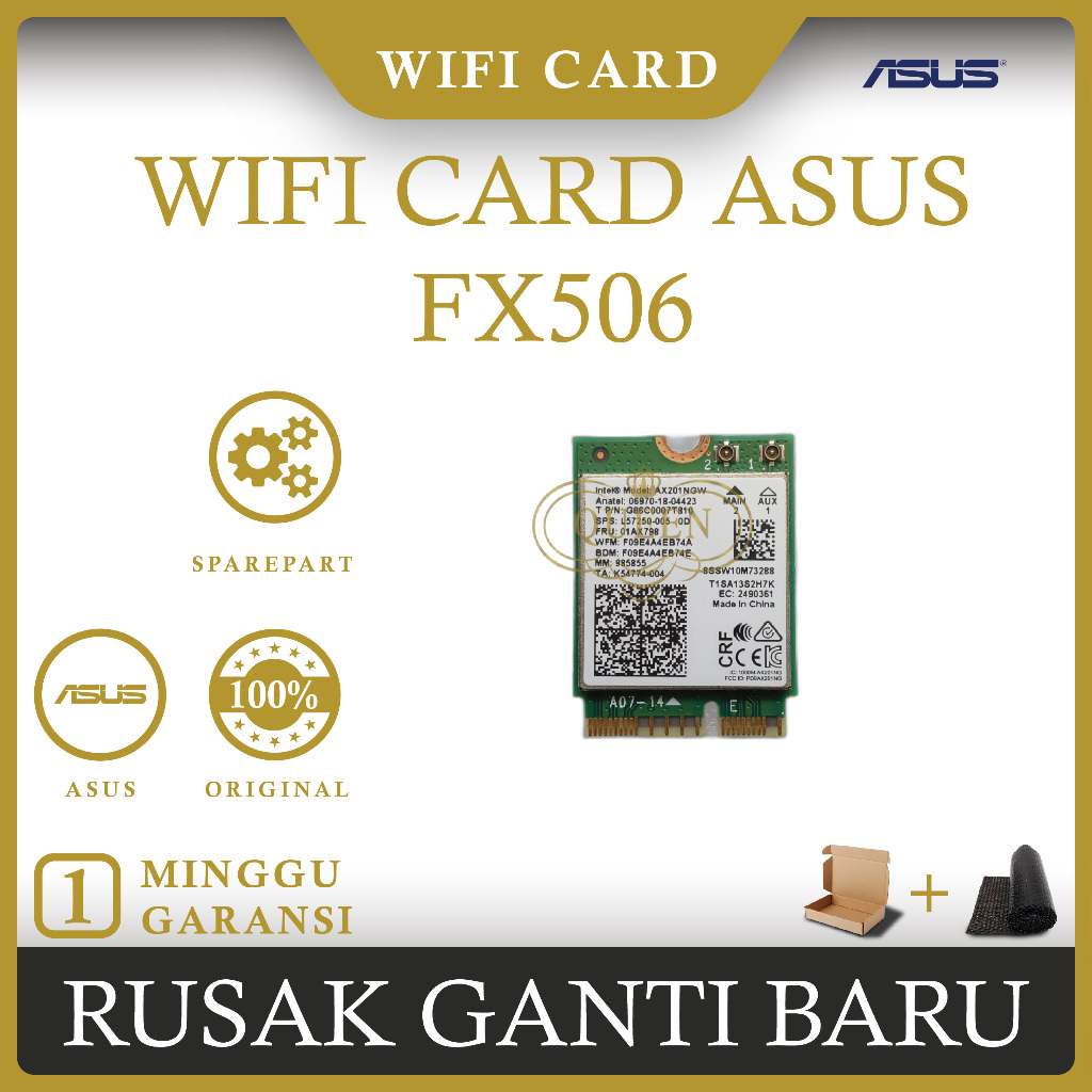 Jual WIFI CARD LAPTOP ASUS FX506 (Model:AX201NGW) ORIGINAL | Shopee ...