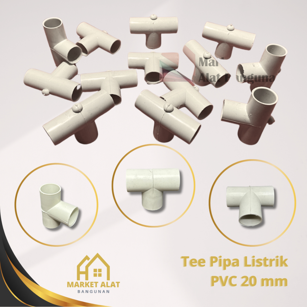 Jual Tee Pipa Listrik PVC 20mm / Sambungan Pipa Listrik Conduit T 20 mm ...