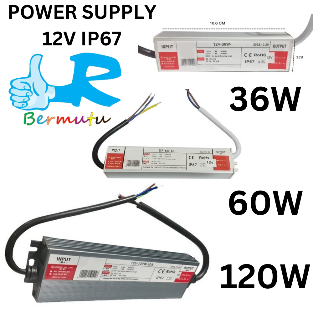 Jual Trafo Outdoor 12V 120w 60w 36w IP67 Power Supply Waterproof Trafo ...