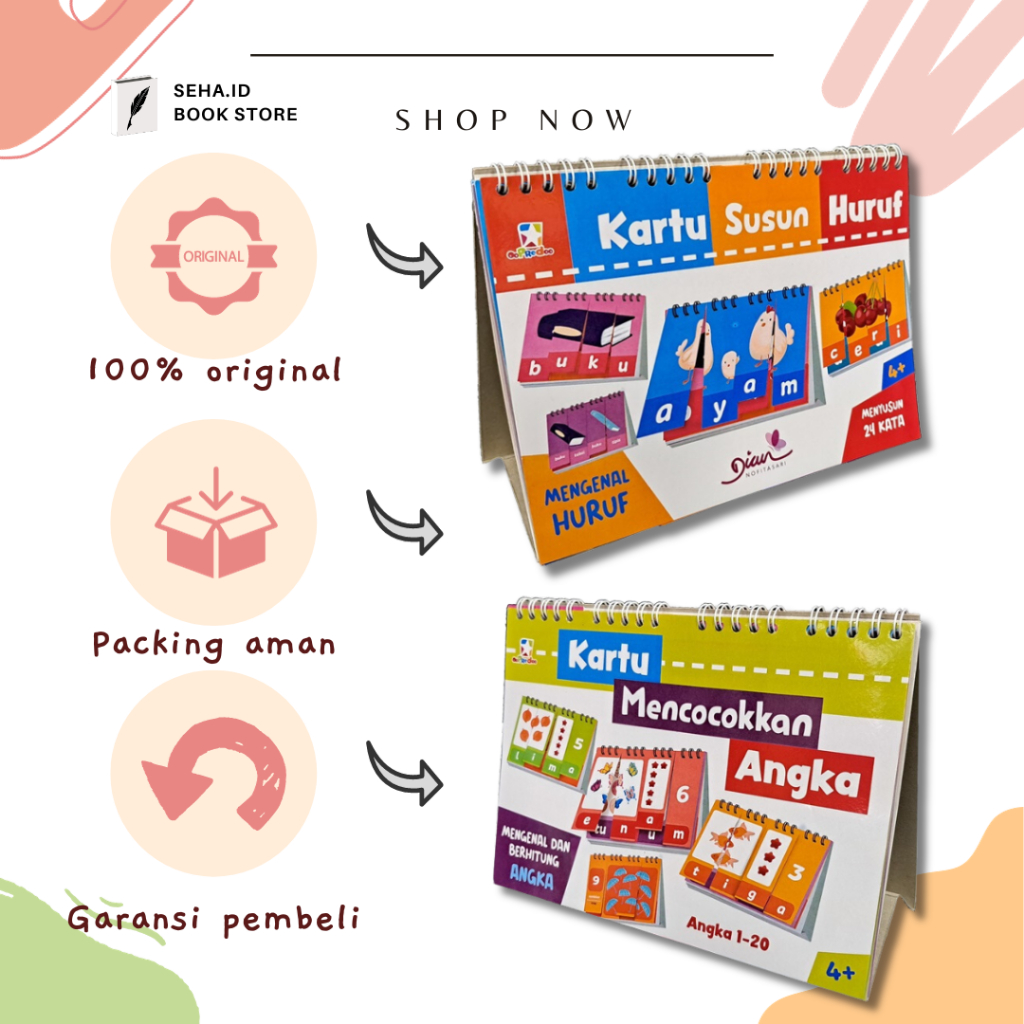 Jual Oopredoo Kartu Mencocokkan Angka & Kartu Menyusun Huruf | Shopee ...