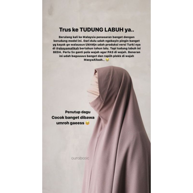 Jual SALE ‼️Disc.10% | TUDUNG LABUH BY AURA BASIC | ITY CREPE | KHIMAR DAGU | MALAYSIA | TUDUNG ...