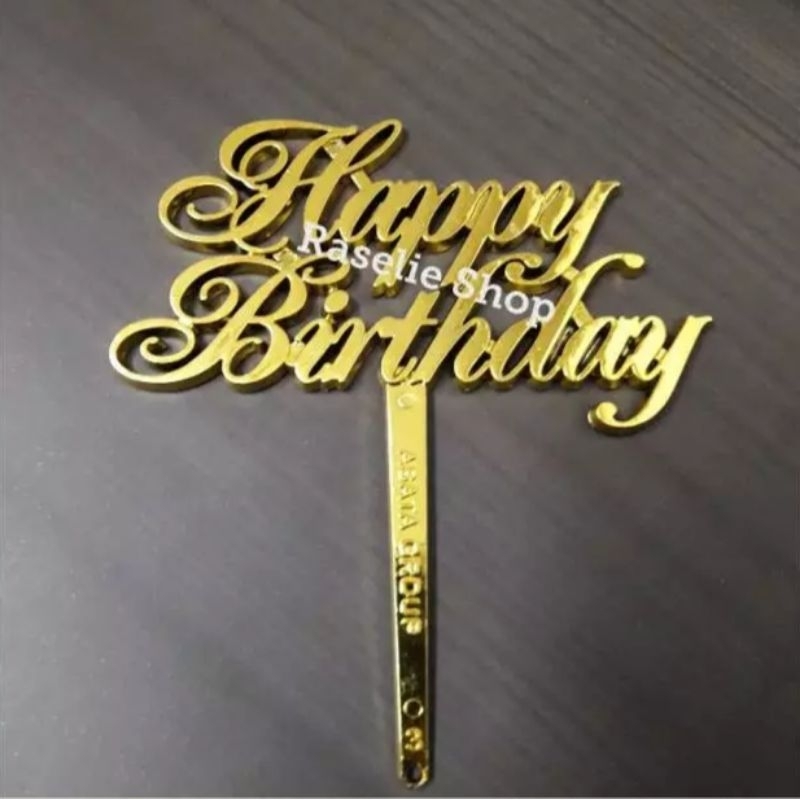 Jual Topper Cake Happy Birthday Gold Silver Red Kue Ultah Dekorasi Cupcake Hiasan Plastik ...