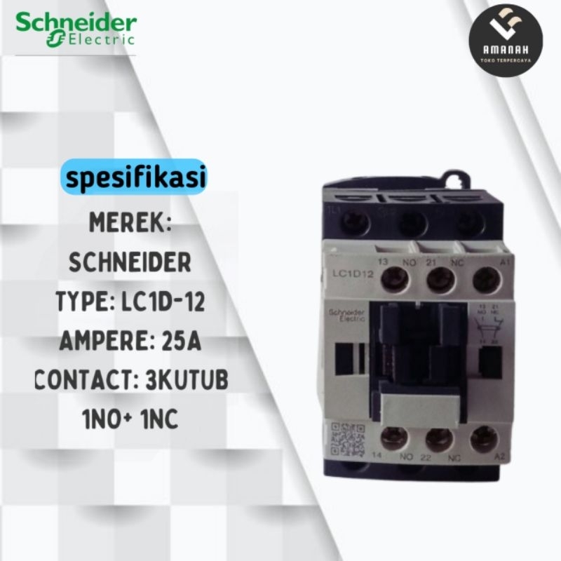 Jual KONTAKTOR CONTACTOR SCHNEIDER LC1D12 25A 220V | Shopee Indonesia