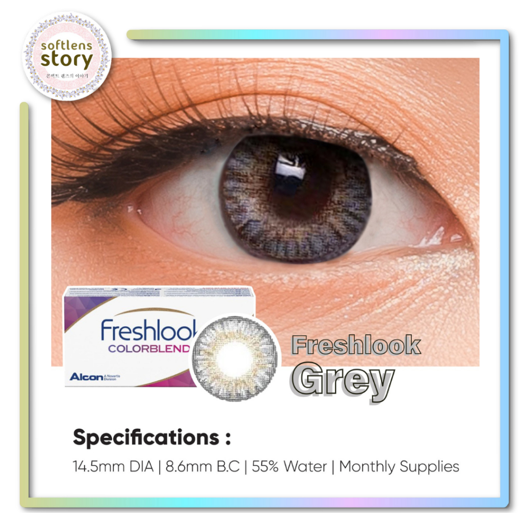 Jual Freshlook Color Blends Grey Monthly Softlens Warna Bulanan ...