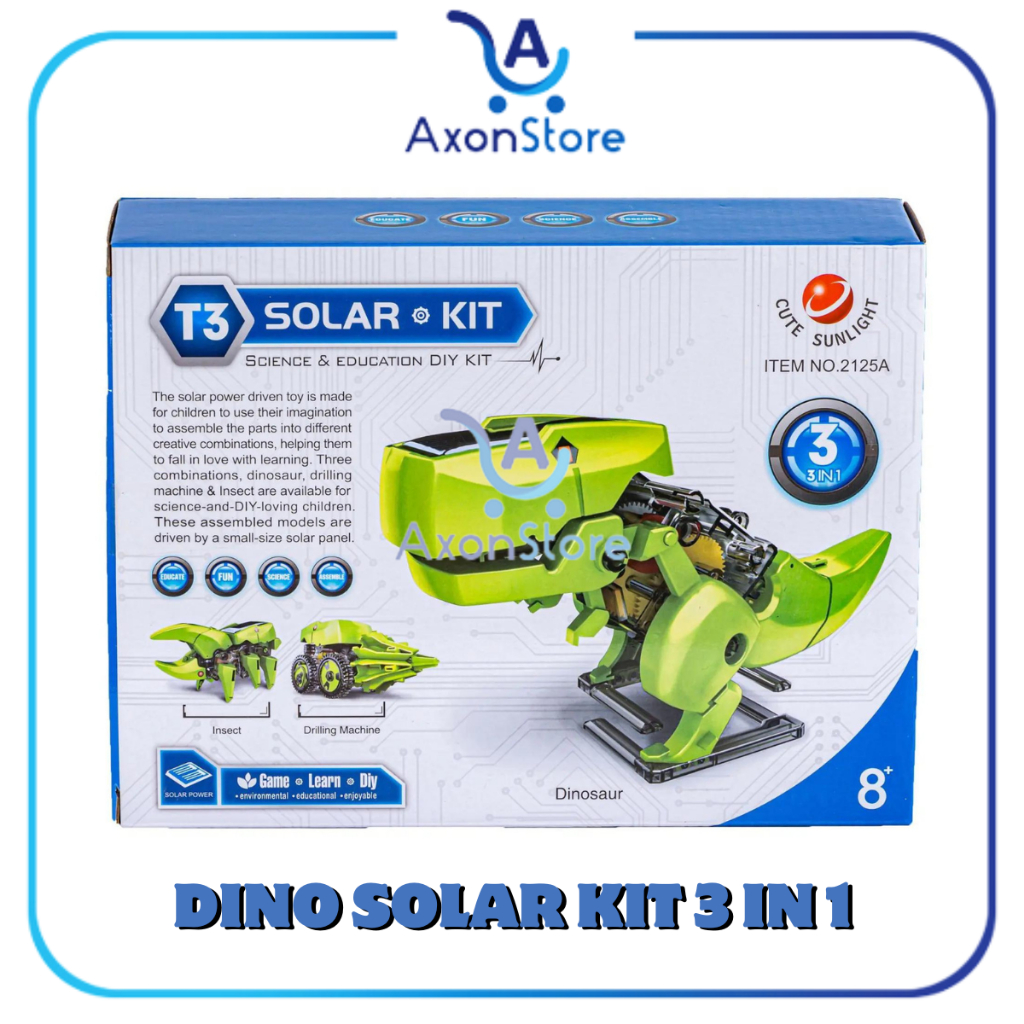 Jual DIY 3in1 Solar Kit T3 Mainan Edukasi Tenaga Matahari 3 In 1 T-Rex ...