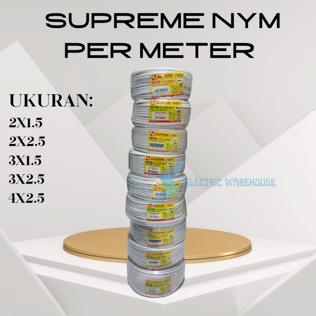 Jual SUPREME KABEL TUNGGAL / KAWAT NYM PER METER 2x1.5 2x2.5 3x1.5 3x2.5 4x2.5 METERAN | Shopee ...