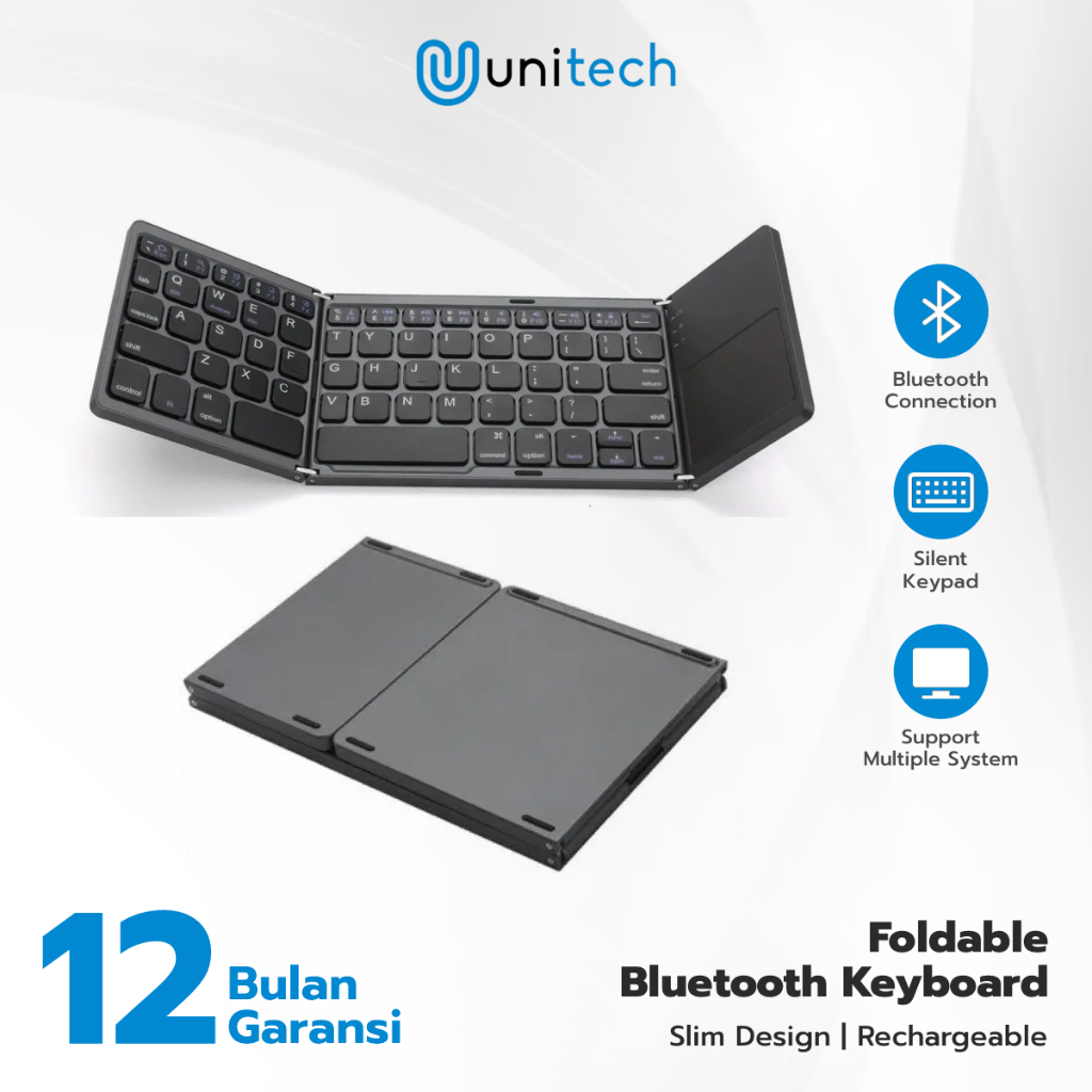 Jual Foldable Wireless Keyboard & Touchpad Bluetooth Unitech B033 Lipat Mac iPad iOS | Shopee ...