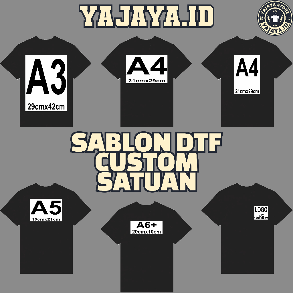 Jual Kaos Custom Satuan Sablon DTF (Digital Transfer Film) | Shopee ...