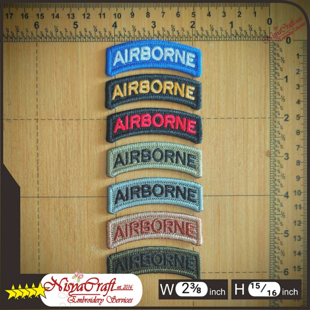 Jual NCEP0101-0471 US ARMY Airborne | TABS | Shoulder Sleeve Insignia (SSI) Patch Bordir ...