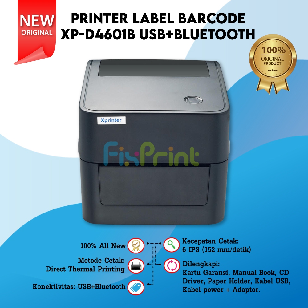 Jual Resmi Thermal Printer Label Sticker Cetak Resi A6 XPrinter XP ...