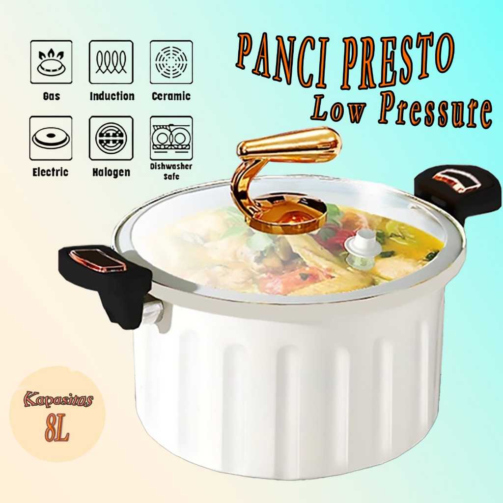 Jual (RX) Panci Presto Low Pressure Roman Cauldron Kapasitas 8 Liter Diameter 28cm | Shopee ...