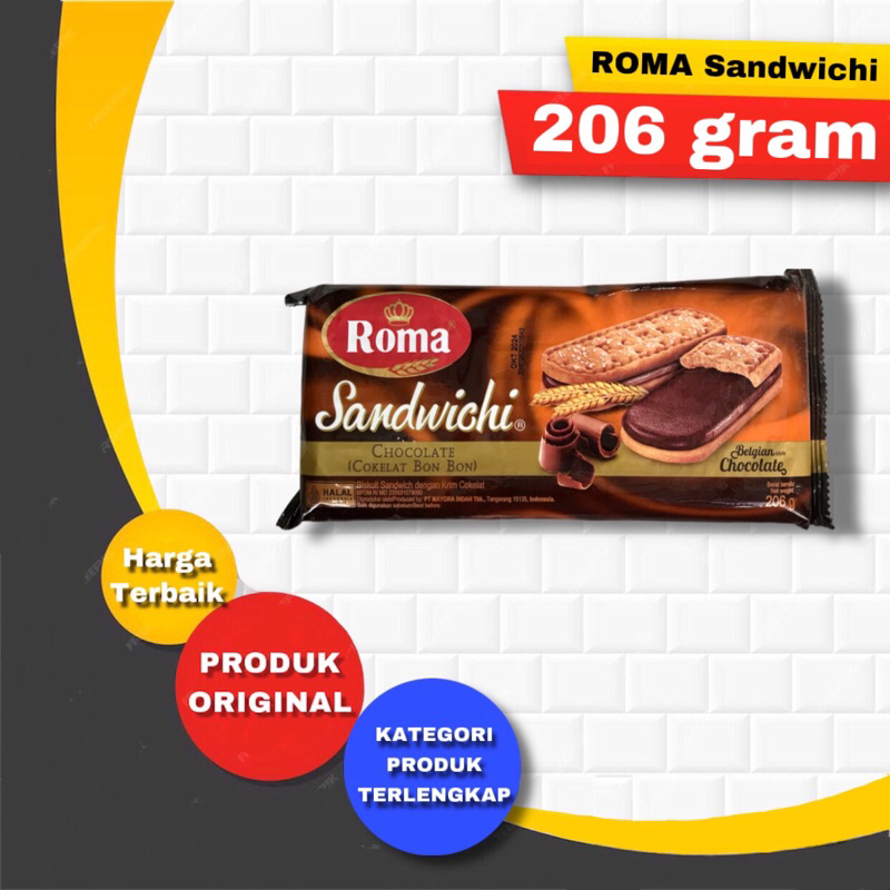 Jual Roma Sandwichi Chocolate Snack Cemilan Wafer Biskuit Coklat ...