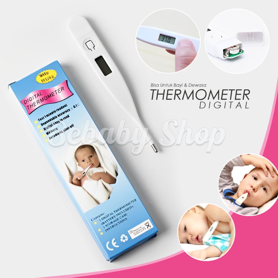 Jual Terkini Termometer Digital Putih Pengukur Suhu Tubuh Bayi dan ...